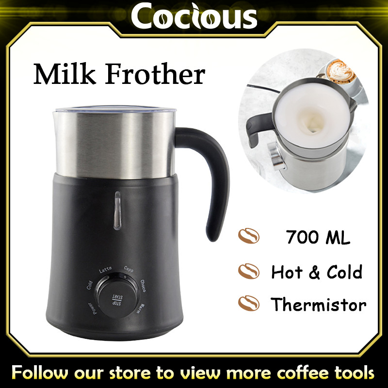 Cocious Electric One-piece Milk Frother Machine make Hot/Cold Milk ...