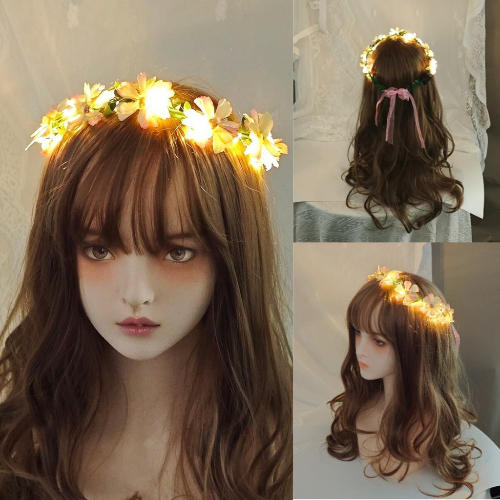 LED Headband Luminous Wreath Elegant Flower Crown for Woman Hair ...