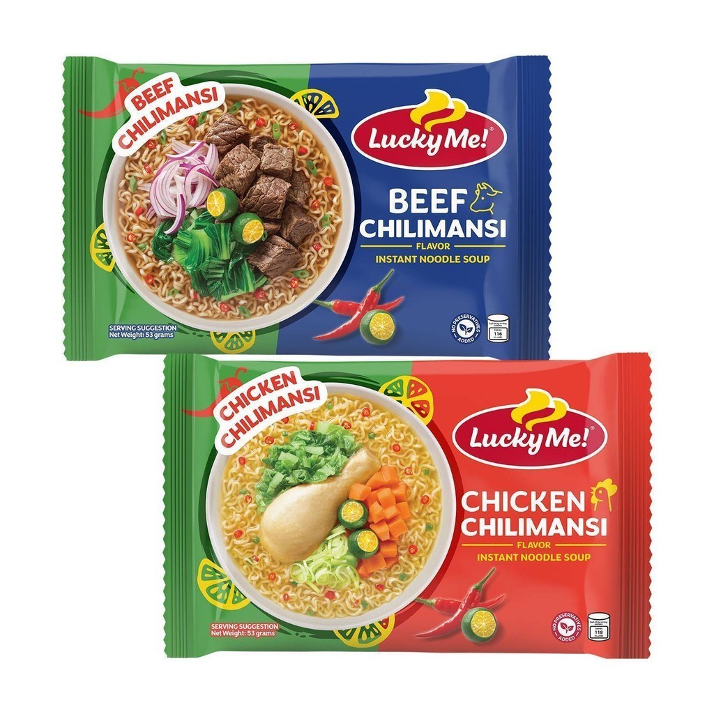Lucky Me! Instant Mami Beef Chilimansi 53g X 2 + Lucky Me! Instant Mami Chicken Chilimansi 53g X ...