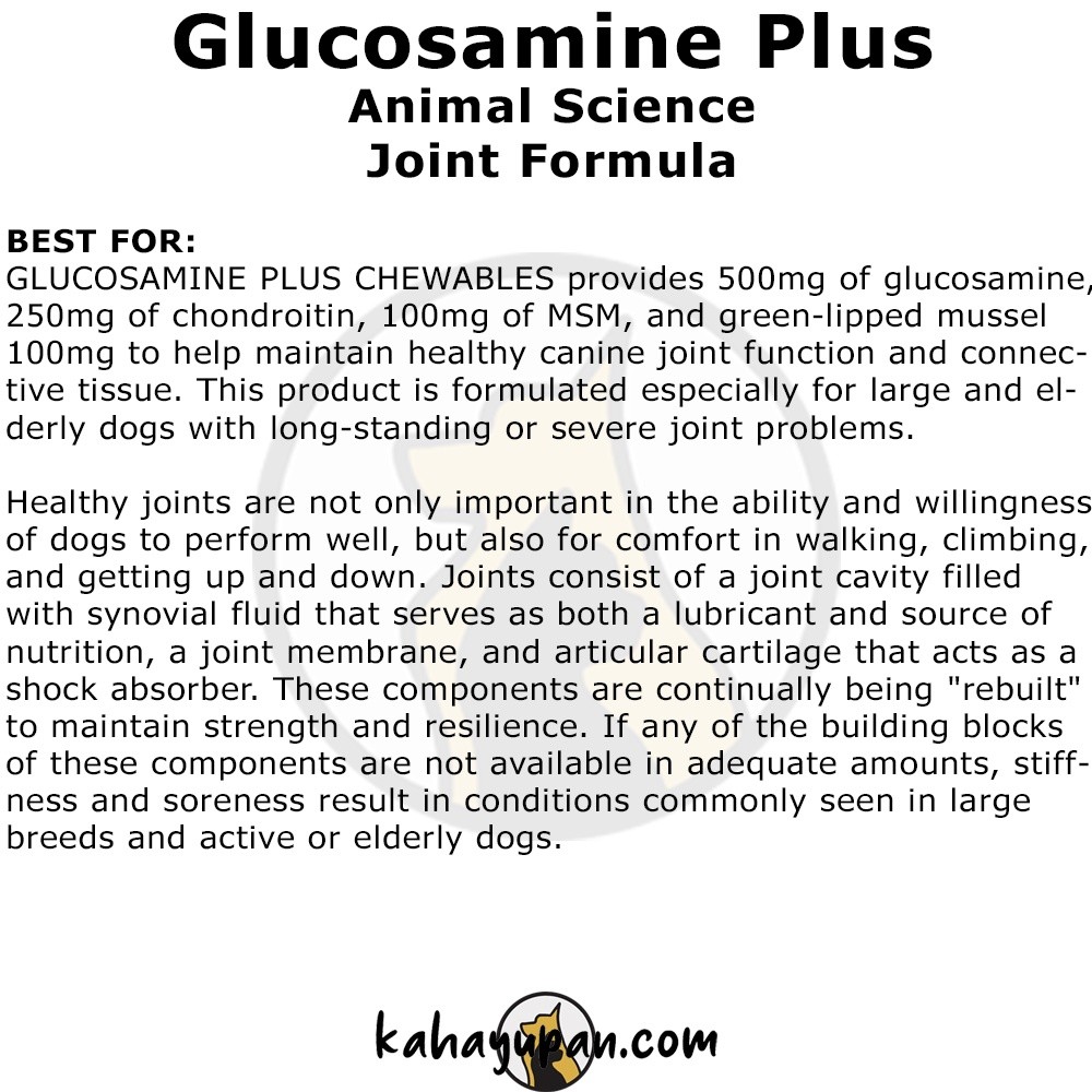 Animal$Op}a!Science}T>Glucosamine}Y)Plus>H}(60)g>Liver}k*Chewables ...
