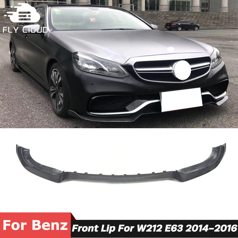 ღReal Carbon Fiber Front Bumper Shovel Chin Spoiler Lip For Mercedes ...