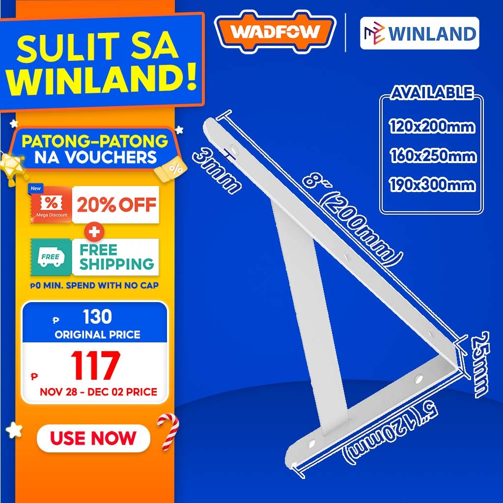 Wadfow by Winland Heavy Duty Reinforced Shelf Support Brackets with 6 ...