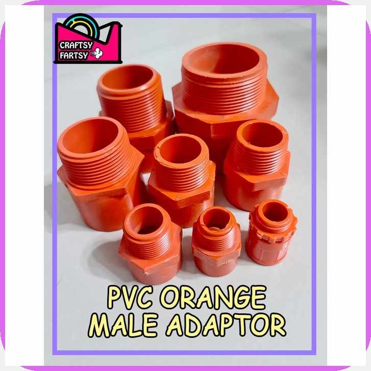 PVC?U{electric-UYFittingsROrangeNFmaleOadaptordwithR#lock nut / male ...