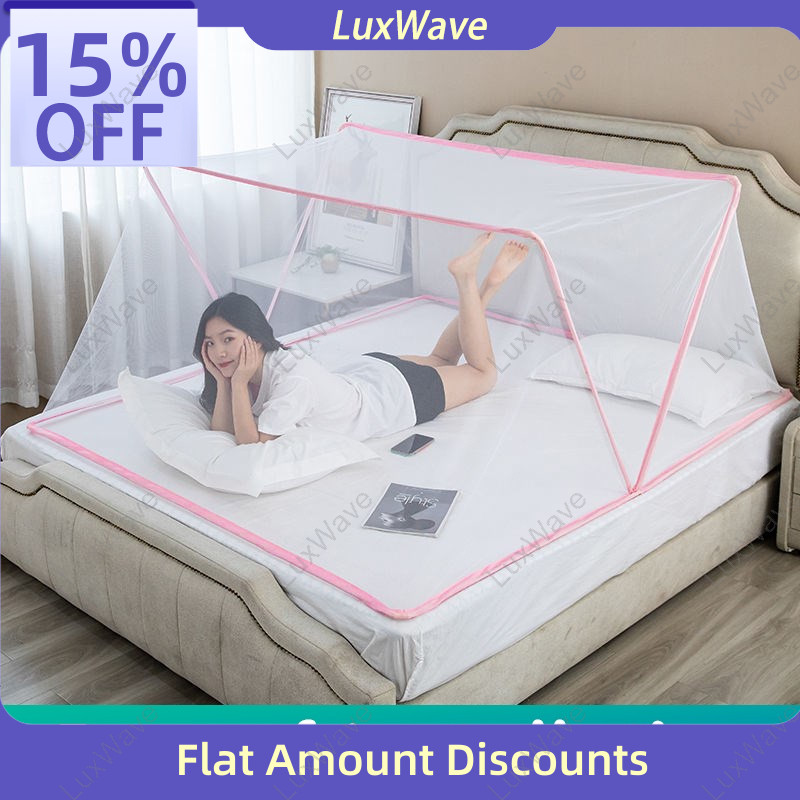 LuxWave Foldable Mosquito Net Kulambo for King/Queen Bed Family Size ...