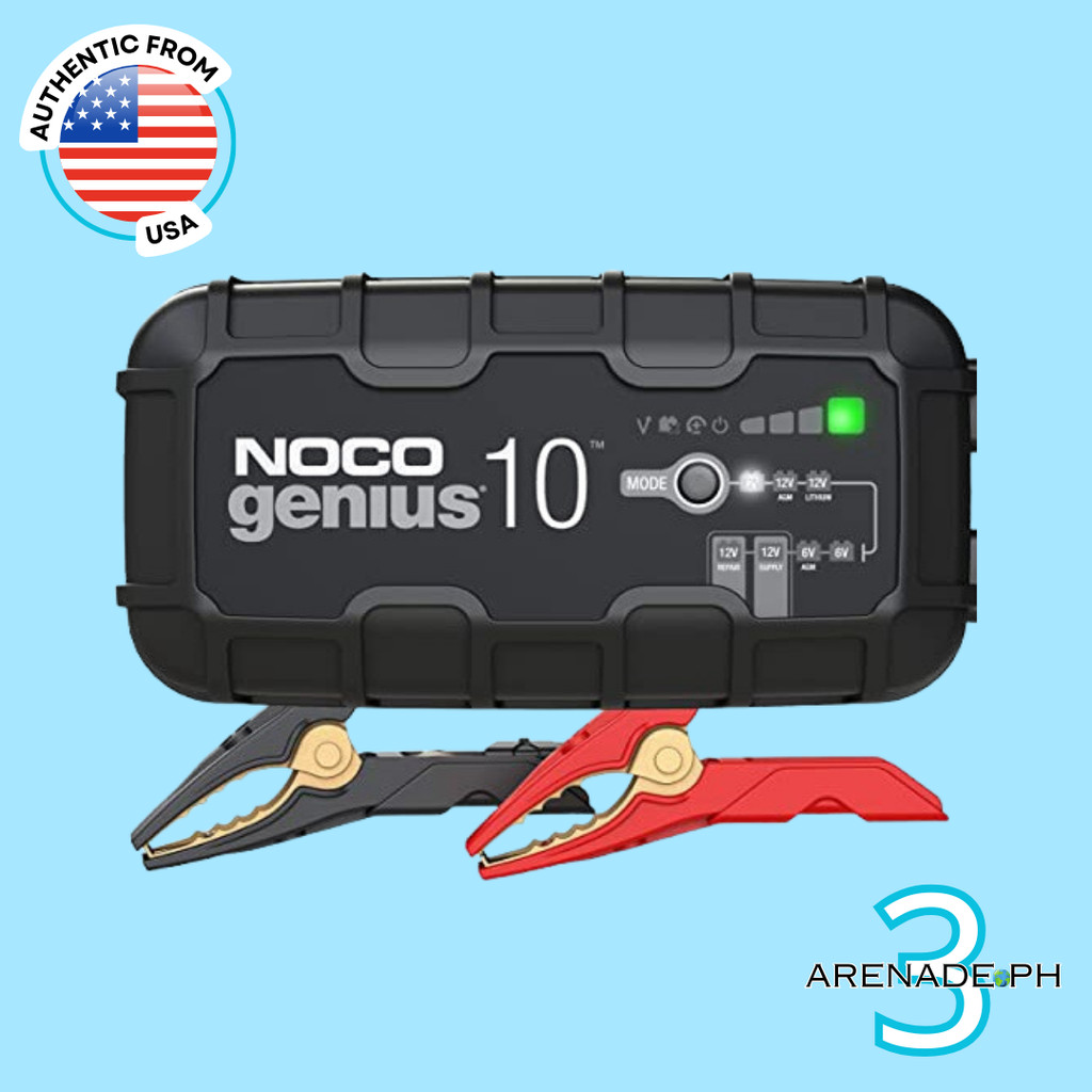 NOCO Genius 10 Charger Maintainer 6V and 12V 10A Charger, Batt Clamps ...