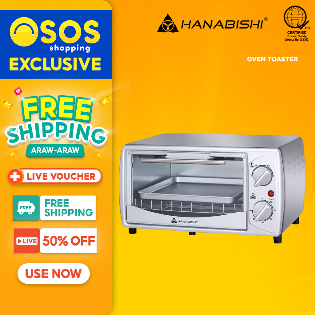 Hanabishi Original Stainless Steel Oven Toaster 10L Capacity Pizza Oven ...