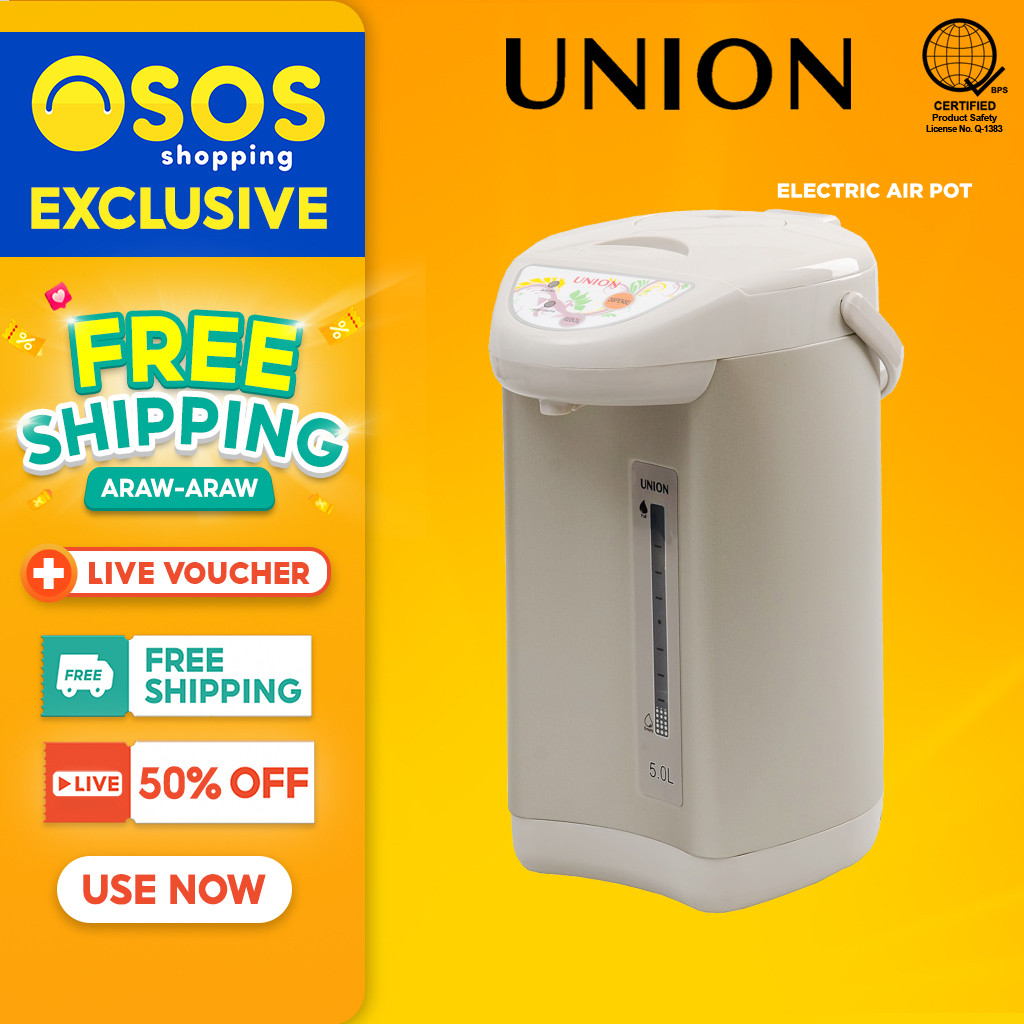 UNION 5.0L Electric Airpots Thermos Air Pot Water Dispenser w/ Manual ...