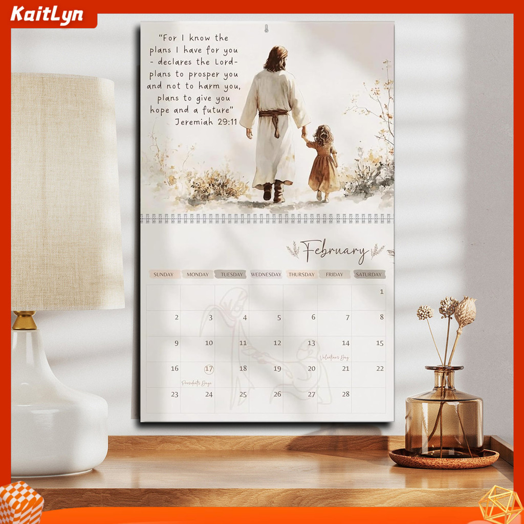 Faith-based Monthly Planner 2025 Jesus Wall Calendar Religious Artwork ...