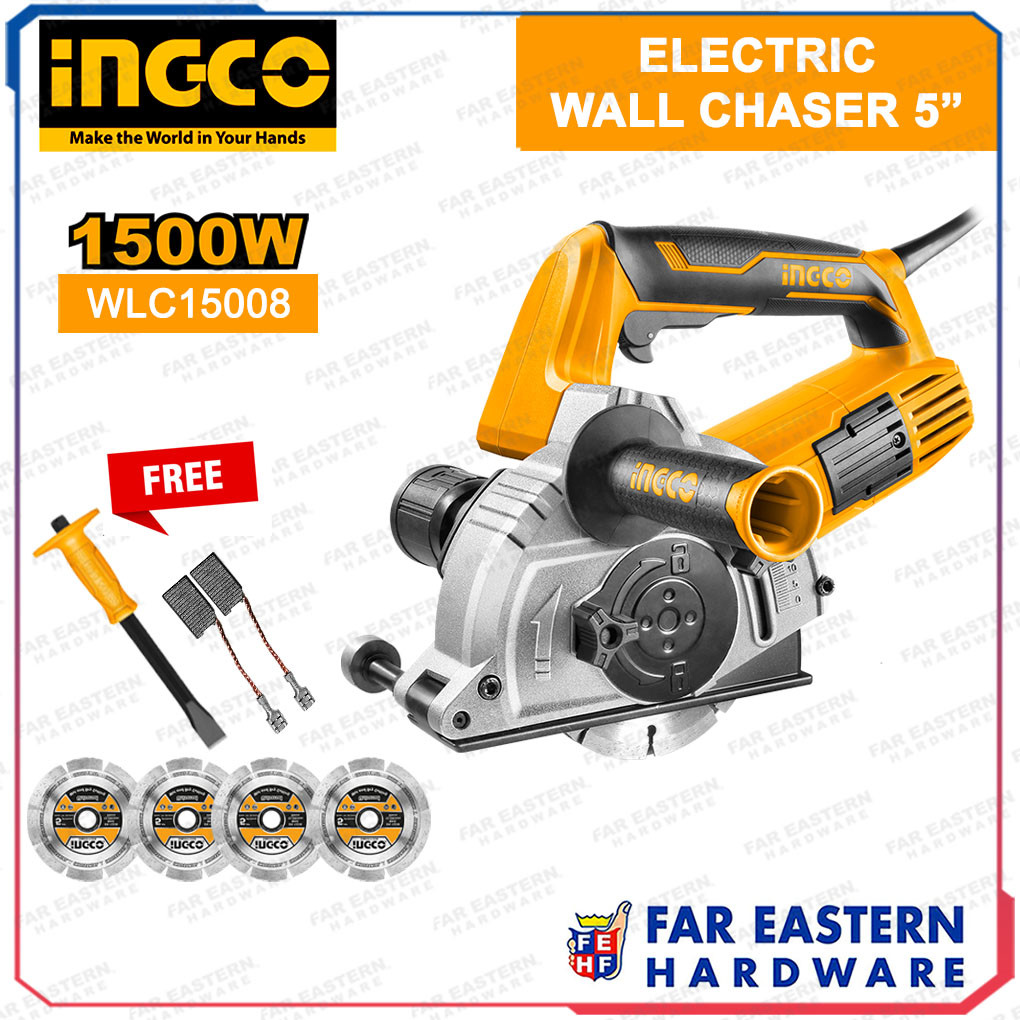 INGCO Wall Chaser 5" Brick Concrete Saw Cutting Grooving Cutter Machine ...