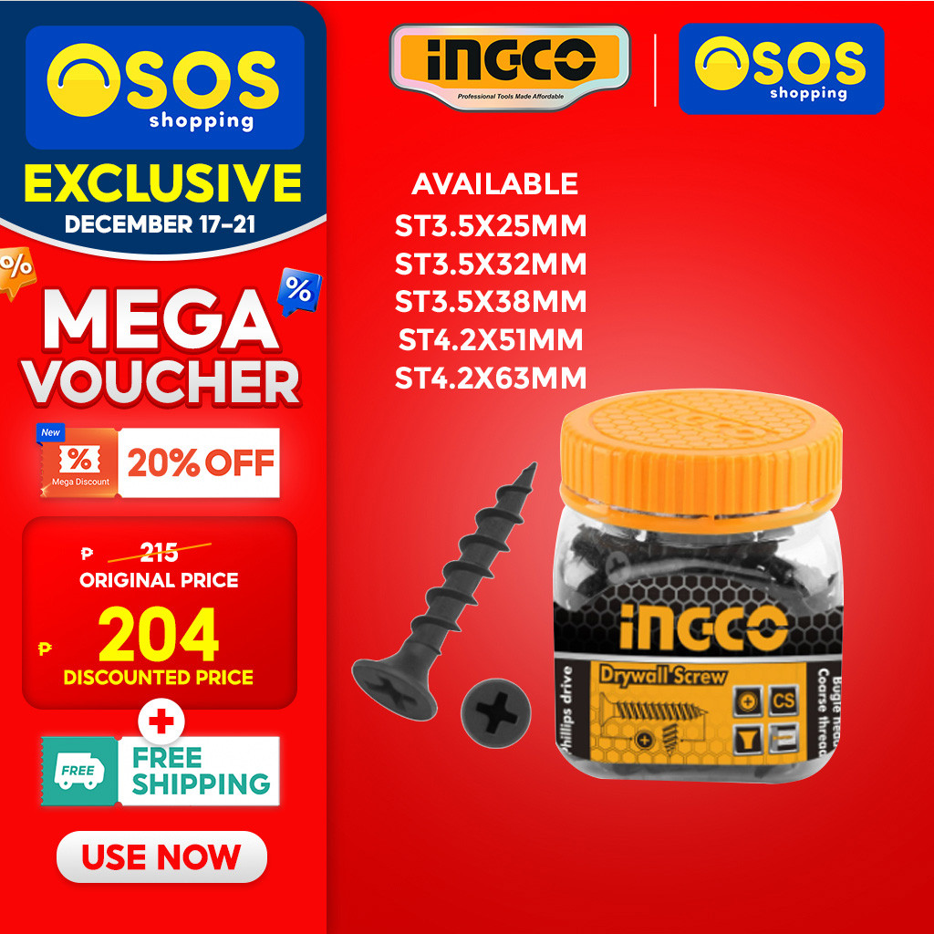 INGCO by OSOS Drywall Black Screw | Shopee Philippines