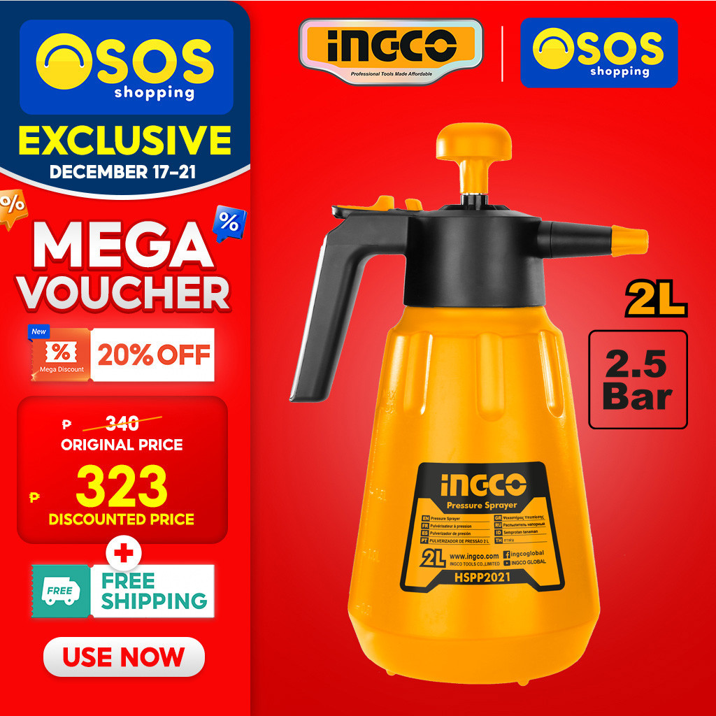 INGCO by OSOS 2L Pressure Garden Sprayer Disinfectant Sprayer HSPP2021 ...