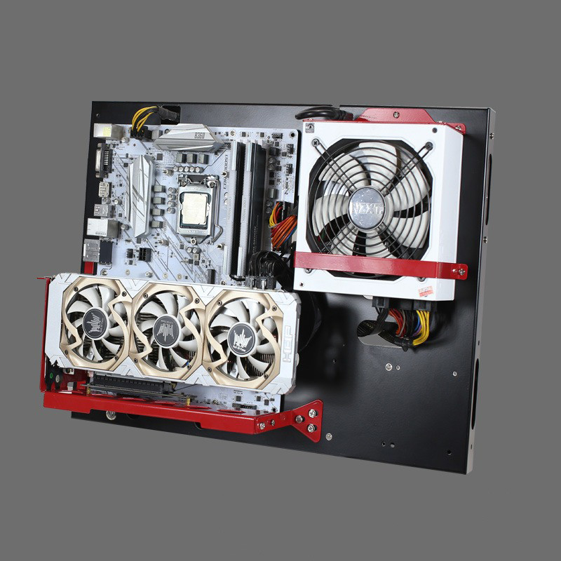 ♟Wall mounted PC chassis Open horizontal computer chassis ATX MATX ...