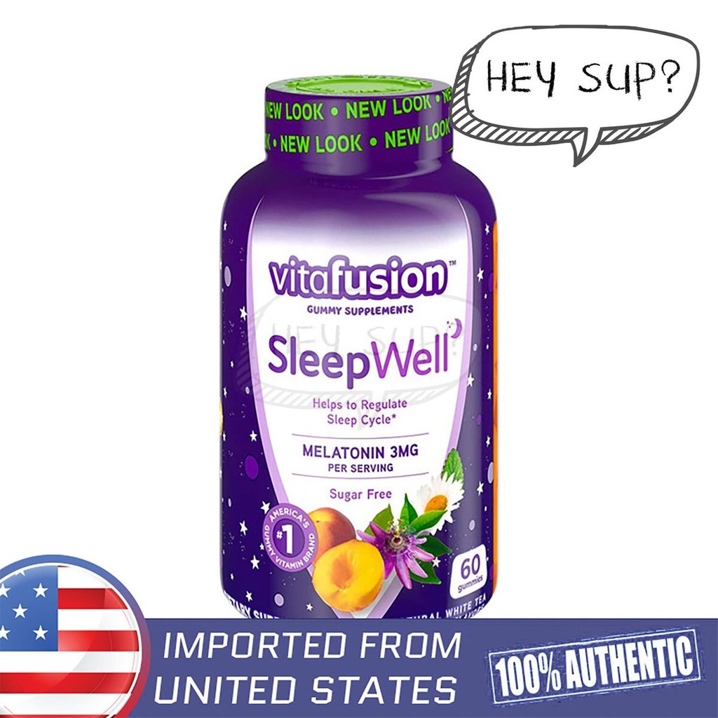 Vitafusion Sleep Well Melatonin 3mg Sugar Free Gummy 60 Gummies ...