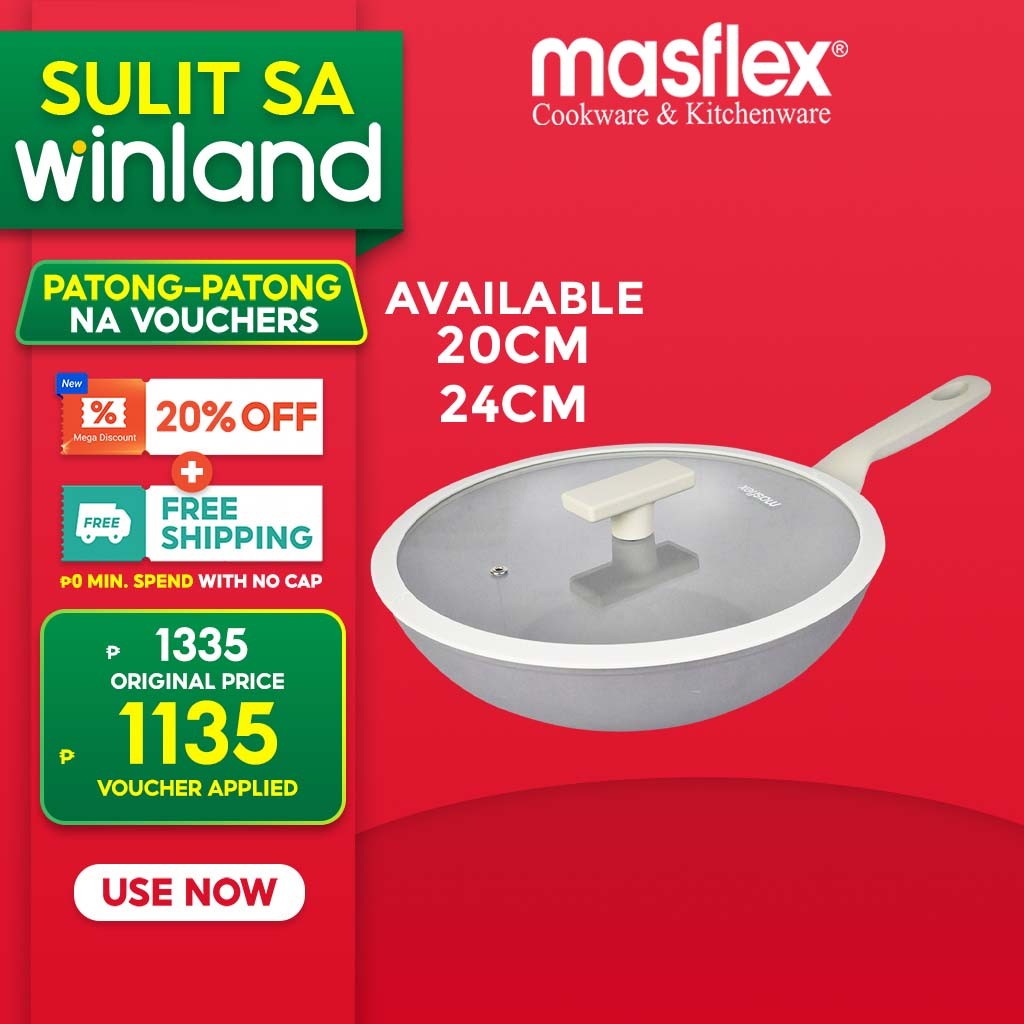 Masflex by Winland 24cm-28cm Non Stick Ultimate Forged Wok Pan with ...