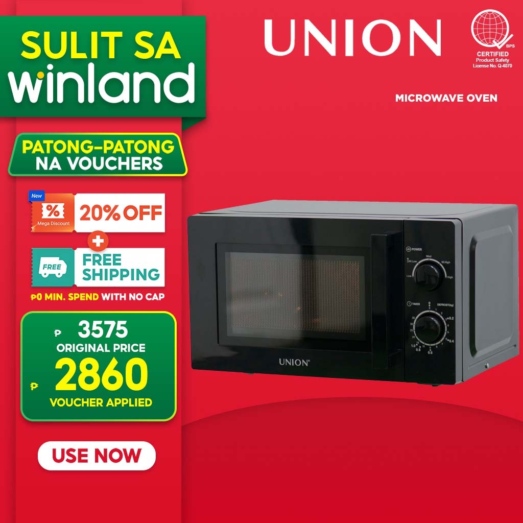 Union by Winland 20 Liters Manual Control Microwave Oven Defrost ...