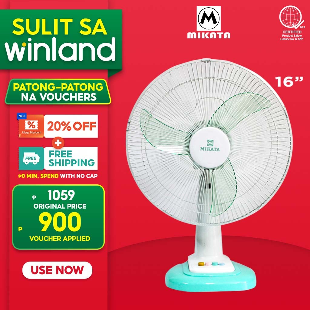 Mikata by Winland 16 Inches / 405mm Desk Electric Fan 45W (3-Banana ...