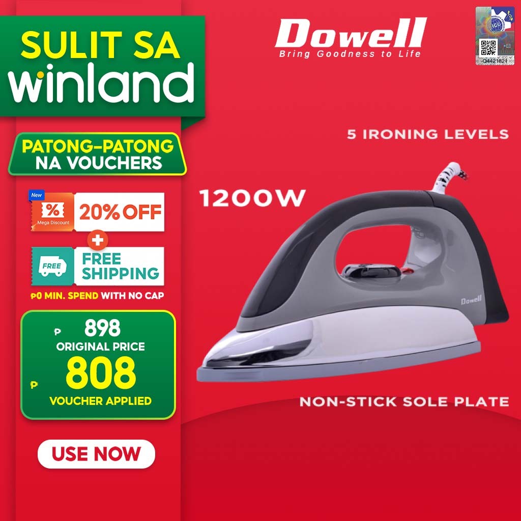 Dowell by Winland Super Lightweight Flat Dry Iron DI-583NS | Shopee ...