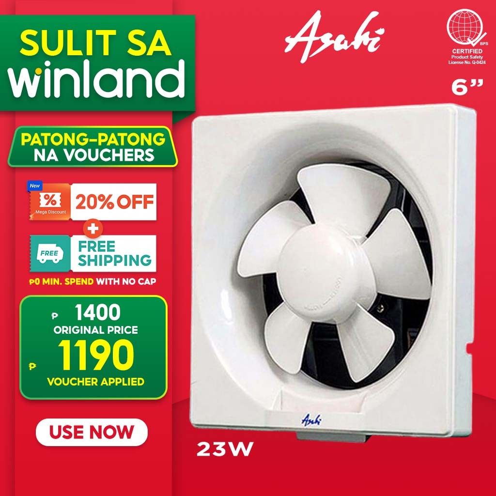 Asahi by Winland Exhaust Fan 6 Inches with Thermal Fuse Protection EF-6 ...