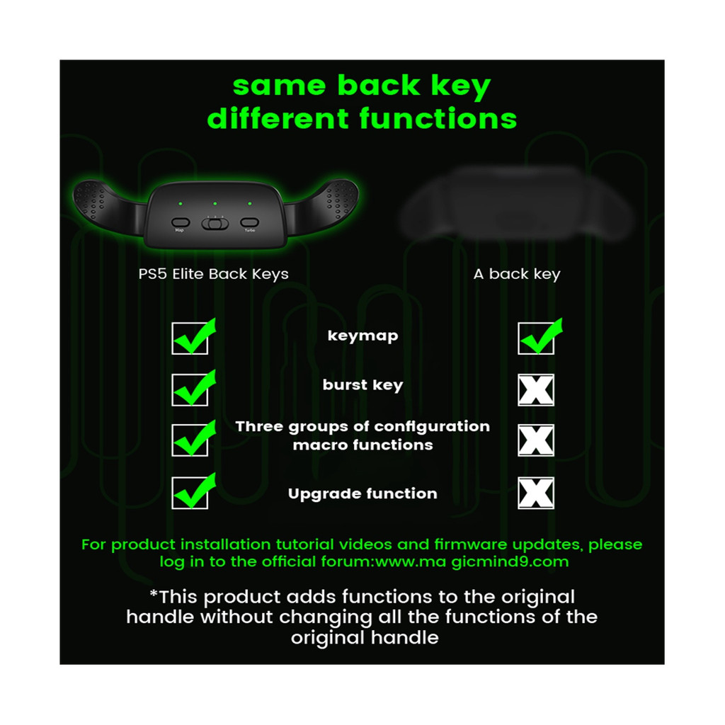 DATA FROG Back Button for PS5 Controller Attachment Upgrade Board Redesigned Shell Programable Y ...