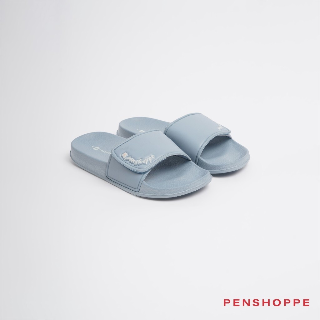 Penshoppe Regular Velcro Band Slides Slippers With Embroidered Branding ...