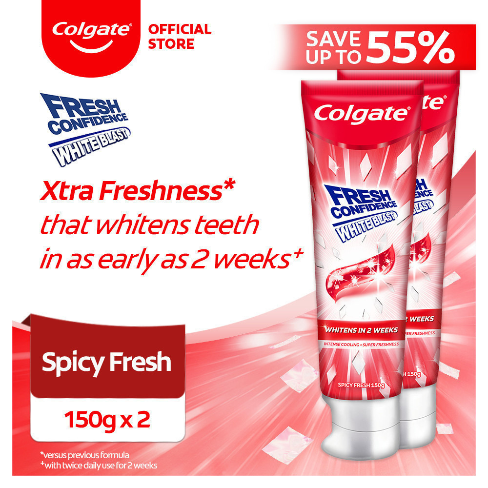 Colgate Fresh Confidence White Blast Whitening Toothpaste Spicy Fresh ...