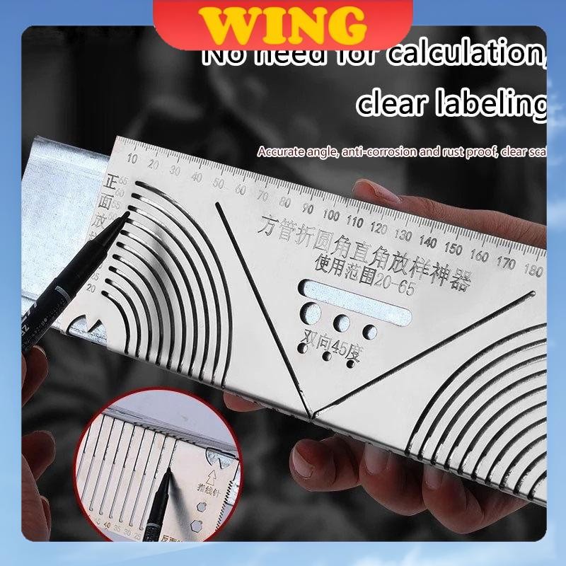 Stainless Steel 90 Degree Drawing Ruler for Arc Angle and Rounded ...