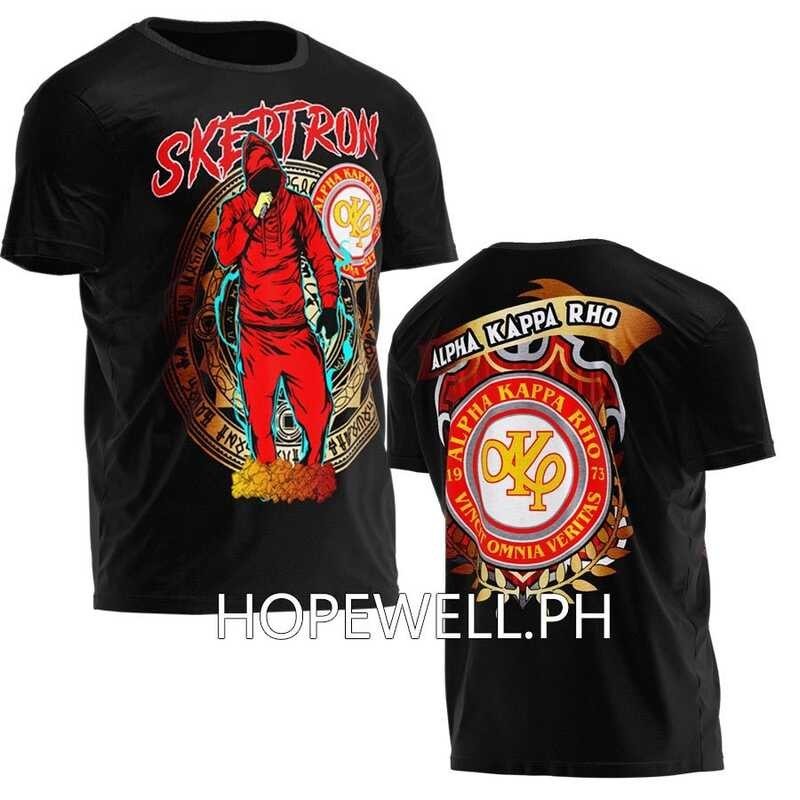 SKEPTRON AKPHA KAPPA RHO AKP BLACK COTTON SHIRT IN D.T.F. PRINT ...