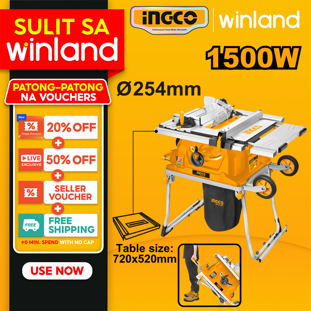 Ingco by Winland Industrial Electric Table Saw Heavy Duty 1500watts ...