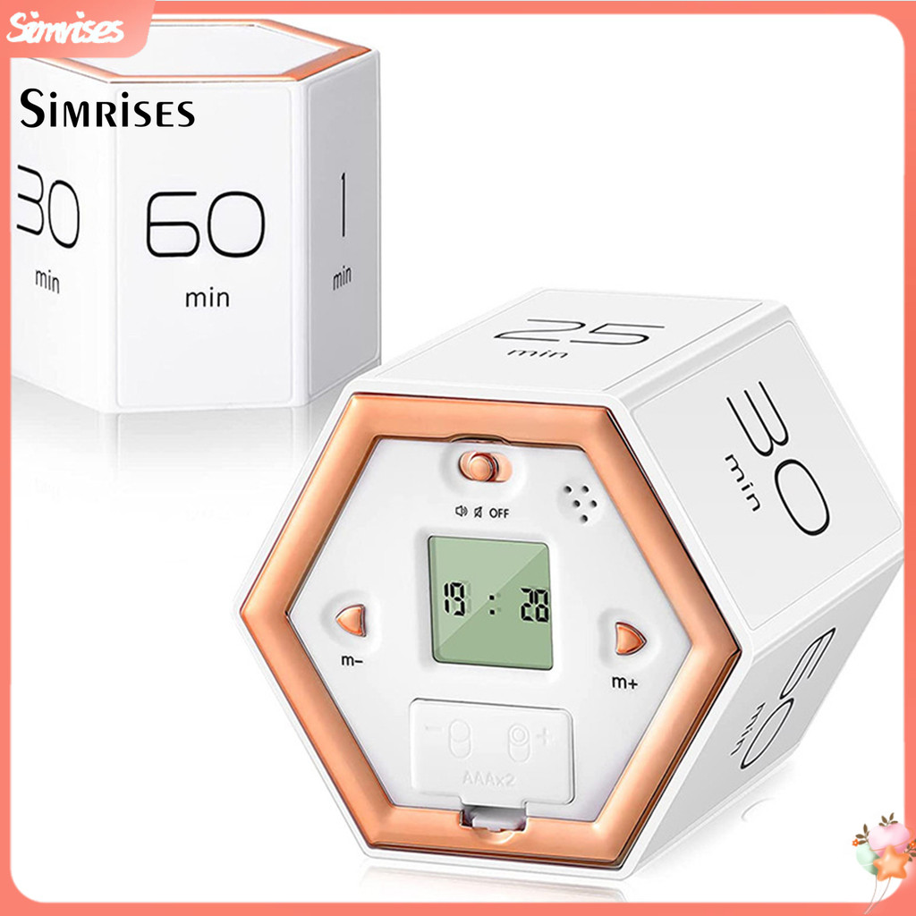 tiredhead User-friendly Preset Timer Automatic Countdown Timer Hexagon Desk Timer with Led ...