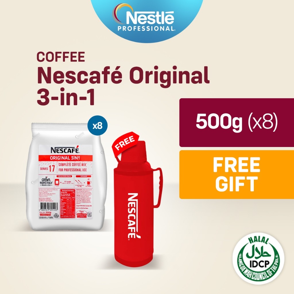 [FREE NESCAFE FLASK] Nescafe 3-in-1 Original Instant Coffee 500g - Pack ...