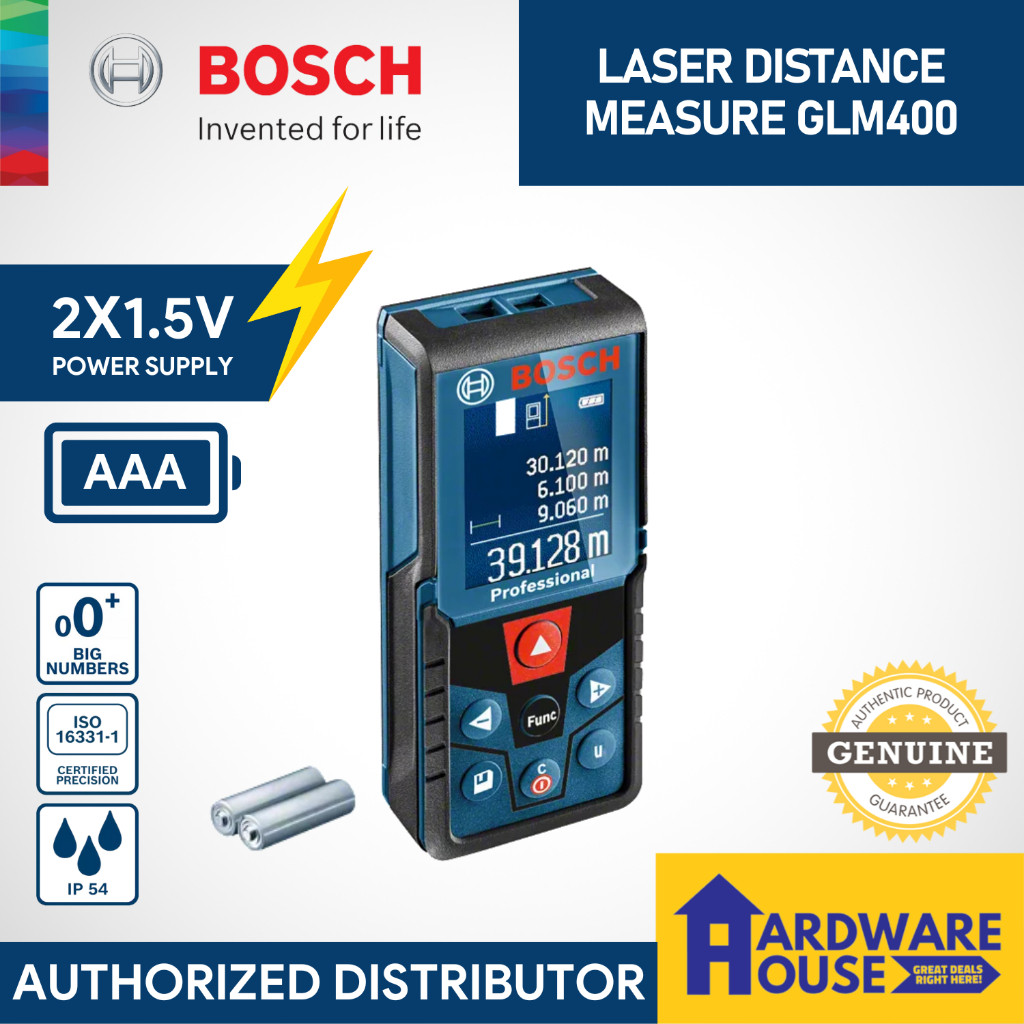 ORIGINAL BOSCH GLM 400 Laser Distance Meter 40M / Measuring Tool GLM400 | Shopee Philippines