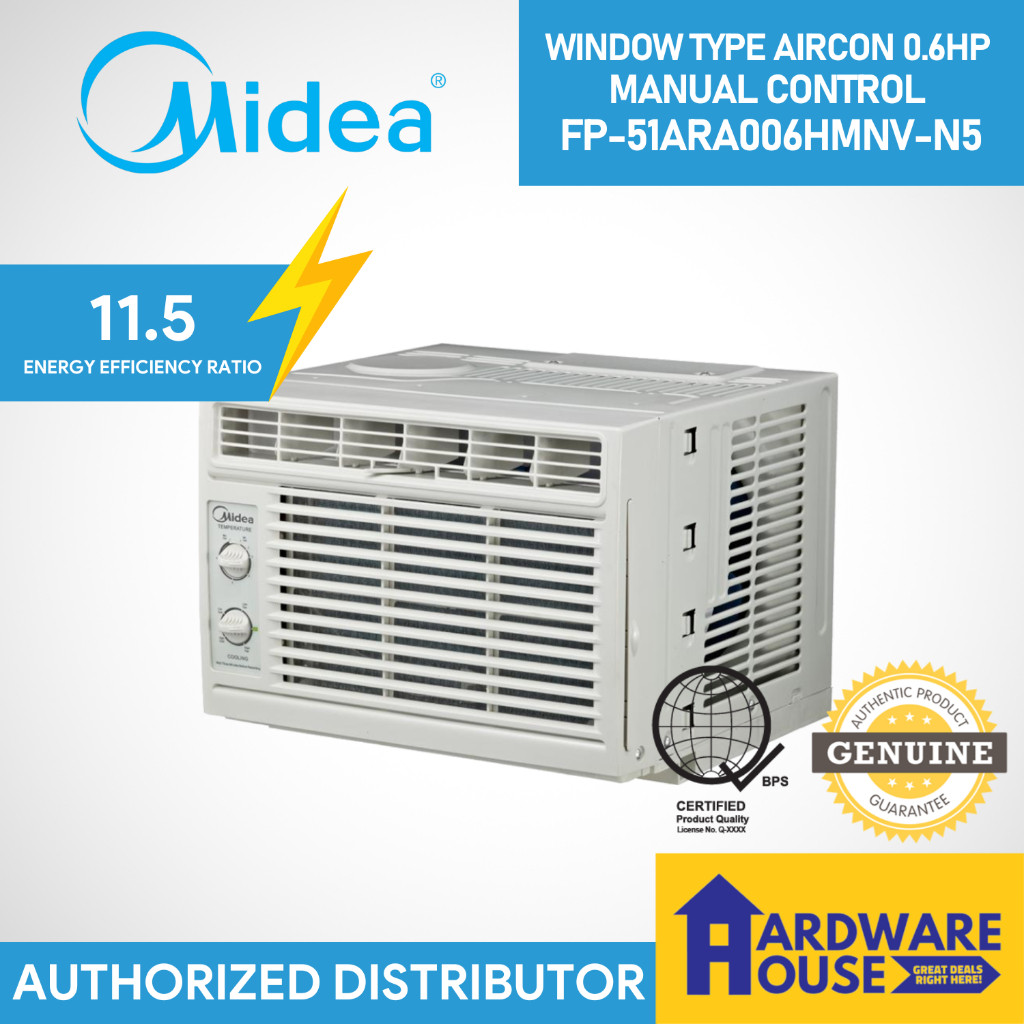 MIDEA 0.6HP Energy Saving Window Type Aircon R32 Inverter Grade Freon ...