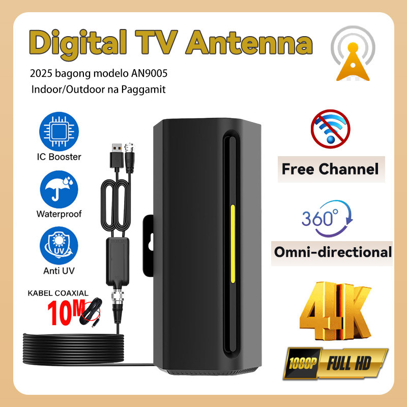 Indoor/Outdoor Digital Antenna with Amplifier for Smart TV –Compatible ...