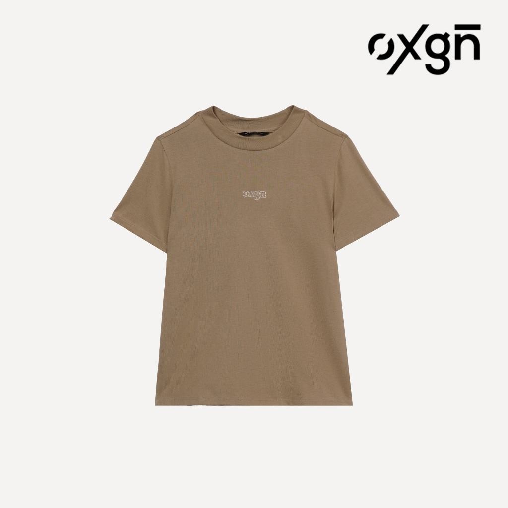 OXGN Logo Embroidered T-Shirt For Women (Gray Green) | Shopee Philippines
