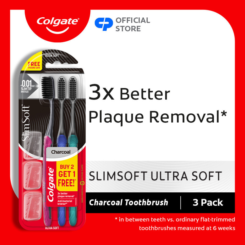 Colgate SlimSoft Toothbrush - Charcoal,