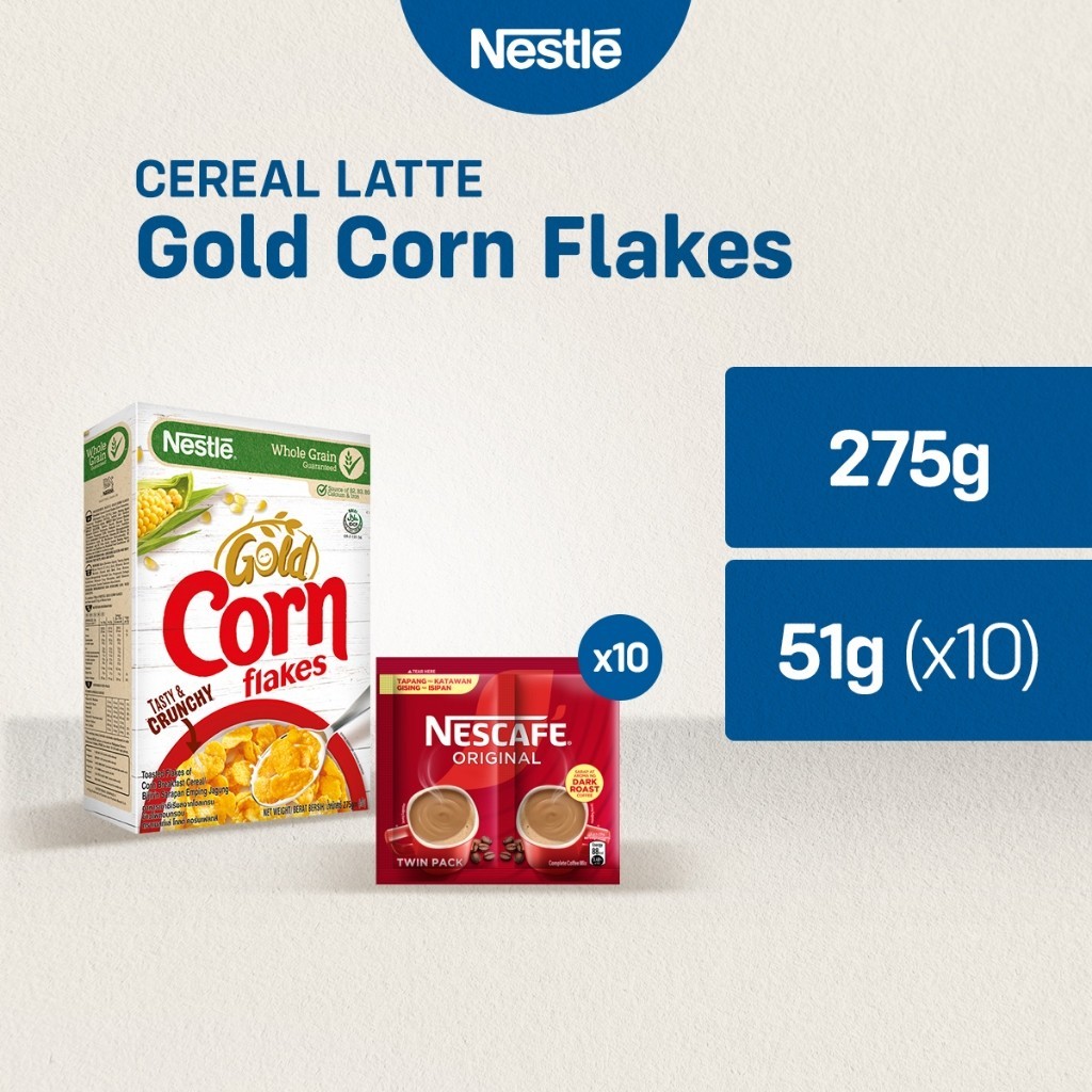Gold Cornflakes Cereal Milk Latte Bundle (Gold Cornflakes 275g ...