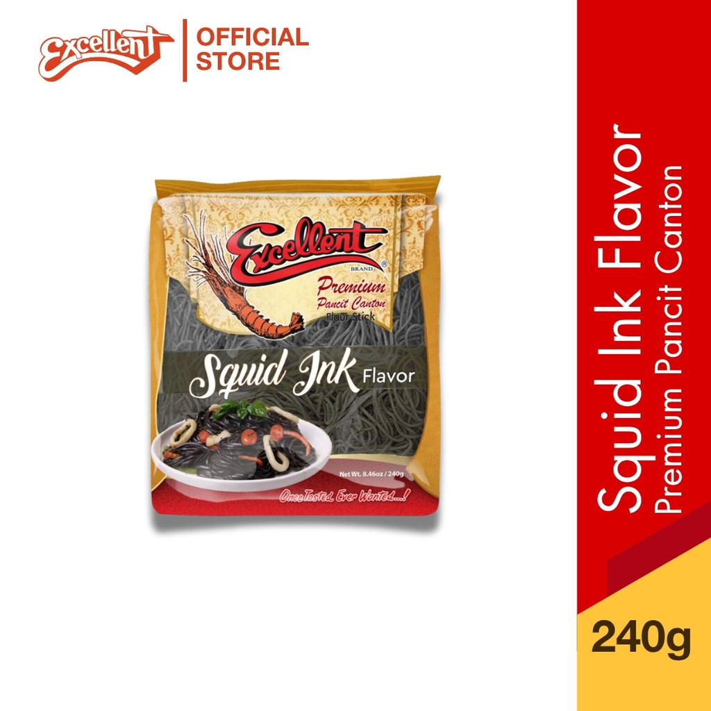 Excellent Premium Pancit Canton Squid Ink Flavor Noodles 240g | Shopee ...