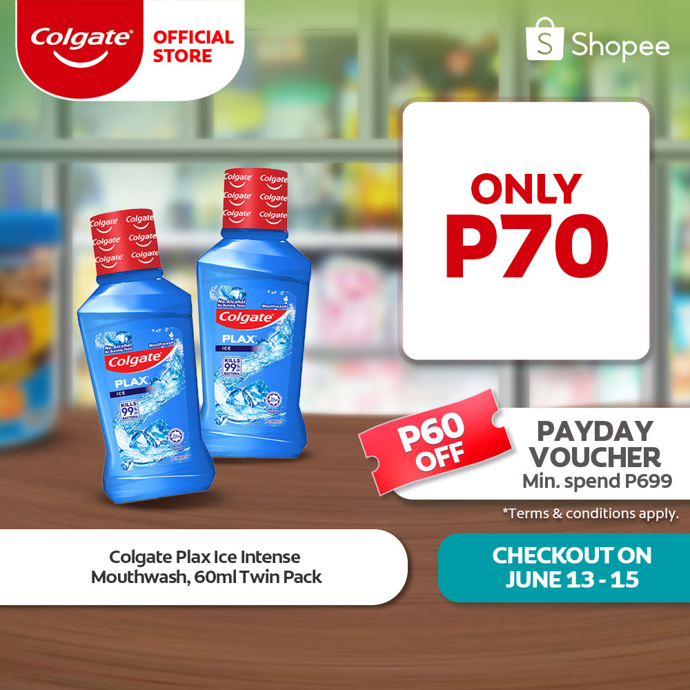 Colgate Plax Antibacterial Mouthwash Ice, No-Alcohol, Long-Lasting ...