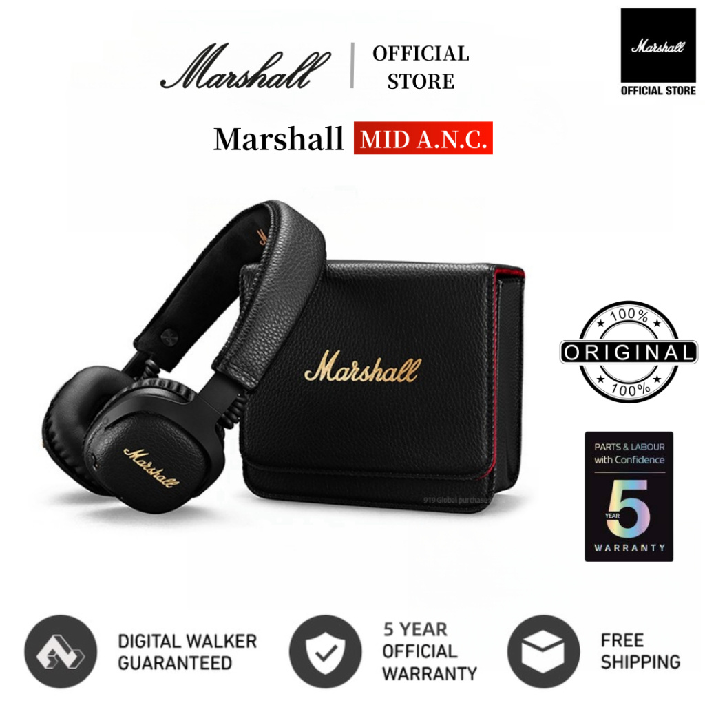 Marshall Mid ANC Active Noise Cancelling Headphones Wireless Bluetooth ...