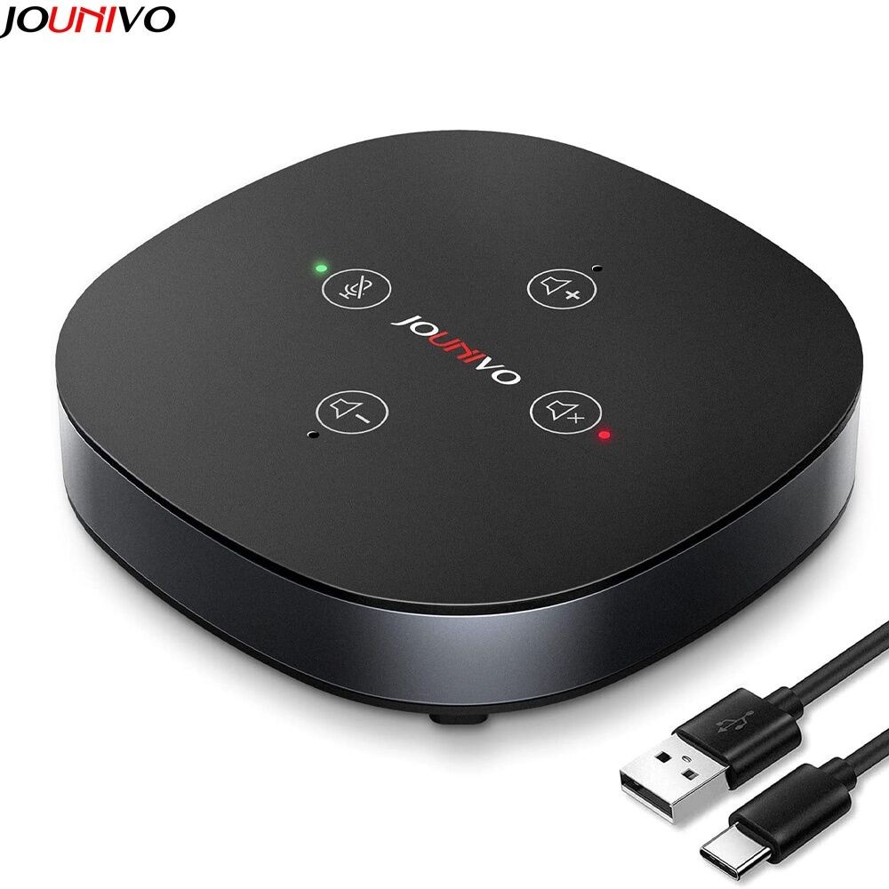 Omnidirectional Conference Microphone with Speaker for Zoom, Meeting ...