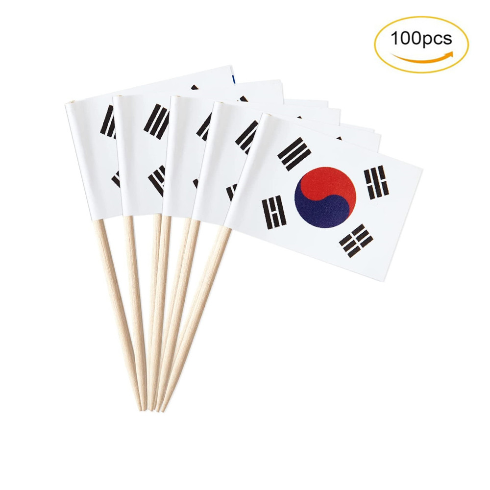 100Pcs/Set Mini Korean Flag Toothpick Banner Cake Topper Party Bar ...