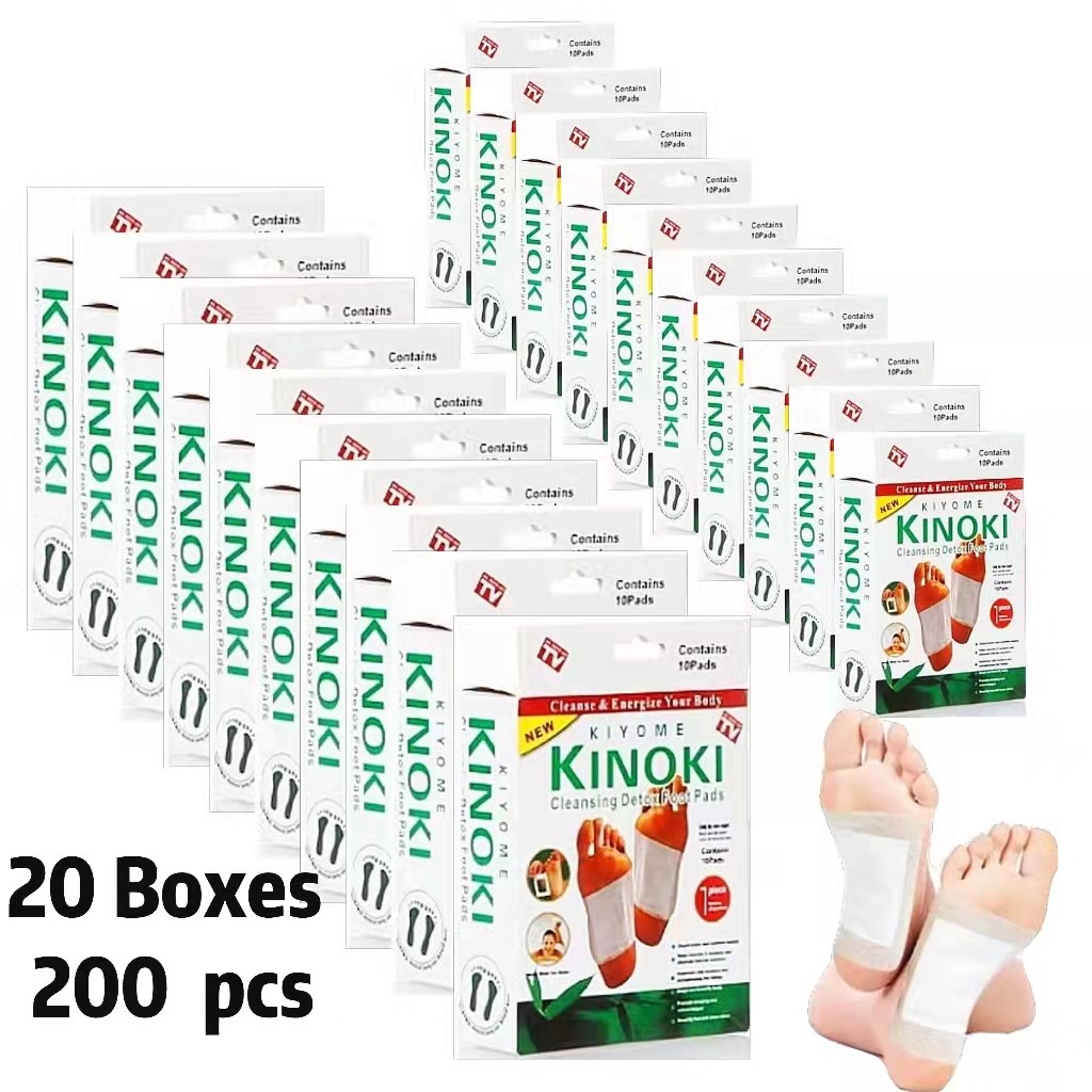 20boxs）200pcs）Original Kinoki Cleansing Detox Foot Pads Organic Herbal ...