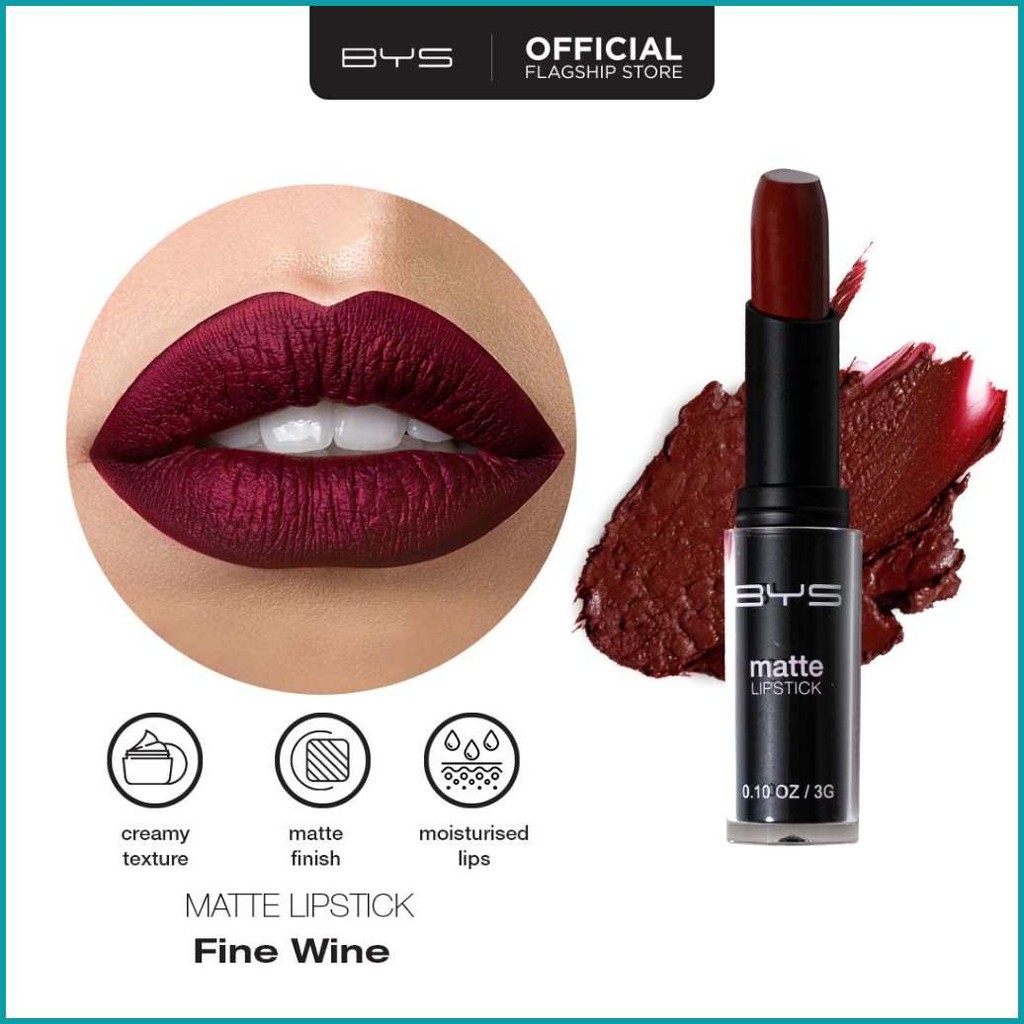 BYS'x!Matte\yf]Lipstick&m!(Fine!sh[Wine) | Shopee Philippines