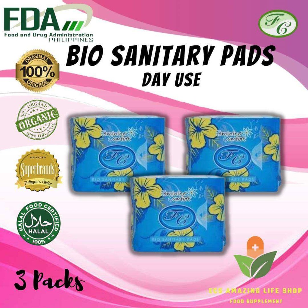 3 PACKS BIO SANITARY NAPKIN DAY USE with NEGATIVE ION AUTHENTIC SOLD BY ...