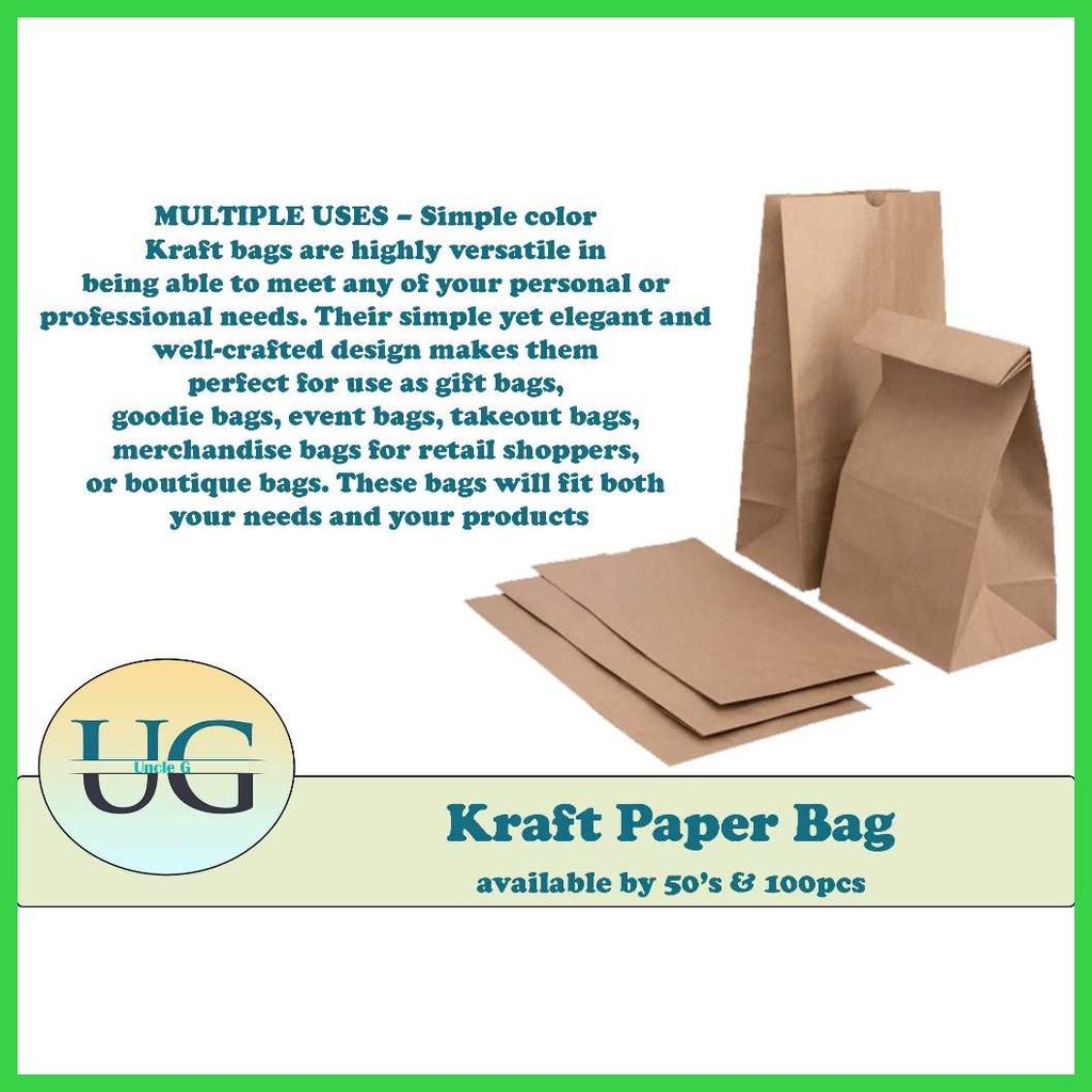 #20]lI"and+m'#25~q$Brown$LD^Kraft$YF/Paper^u$Bags/L^(100pcs)$b/Takeout ...