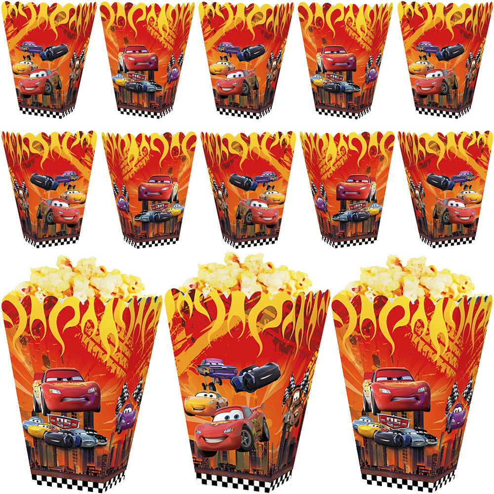 6/24pcs Disney Cars Popcorn Box Chocolate Snack Boxes Lightning Mcqueen ...