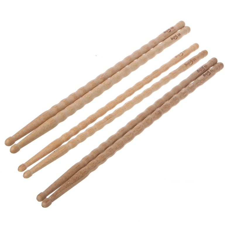 1pairs Wavy Pattern Bamboo Drumsticks Drum Stick Durable Practical Drum ...