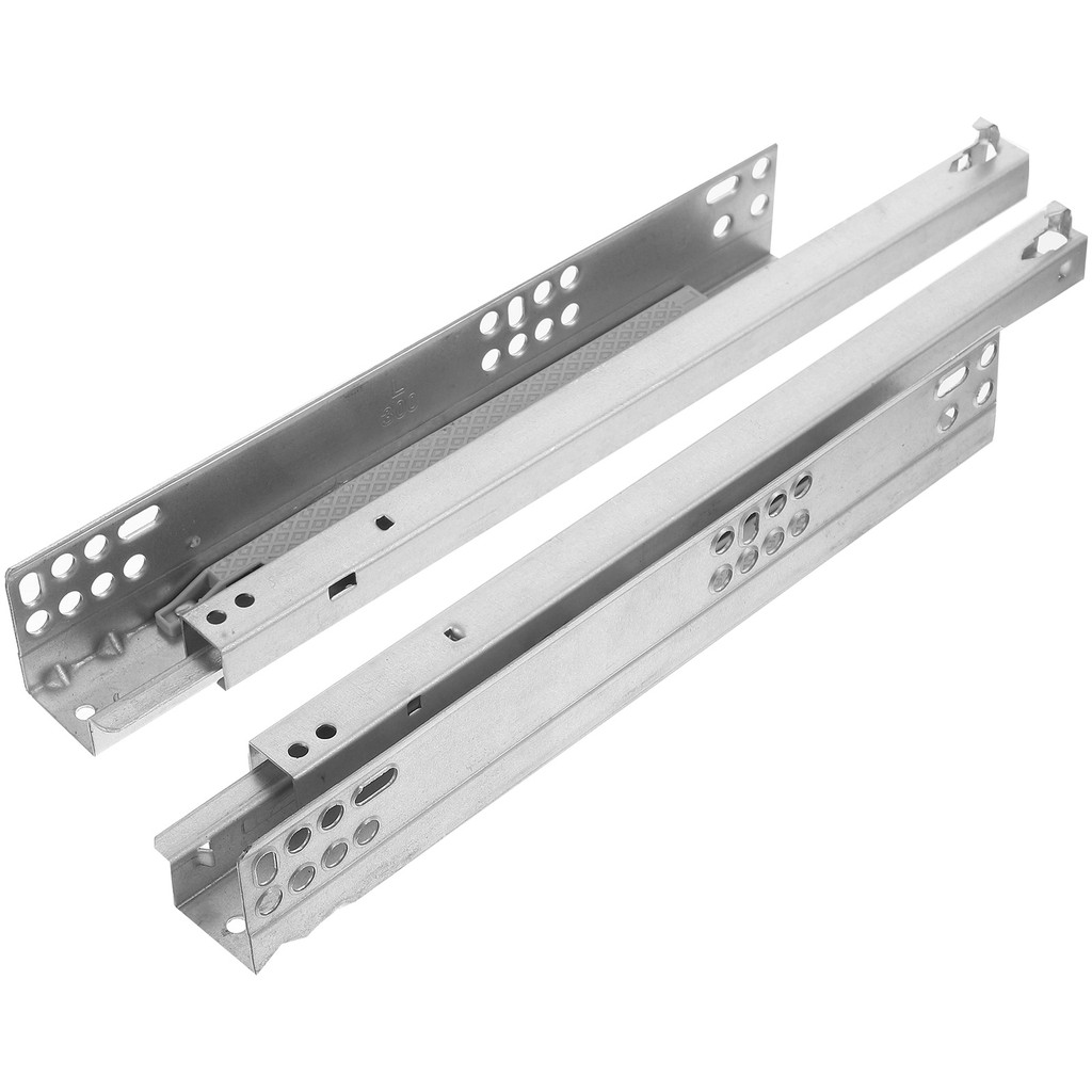 2 Pcs Hidden Slide Two-Section Rails Drawer Runner Slides Dressing ...