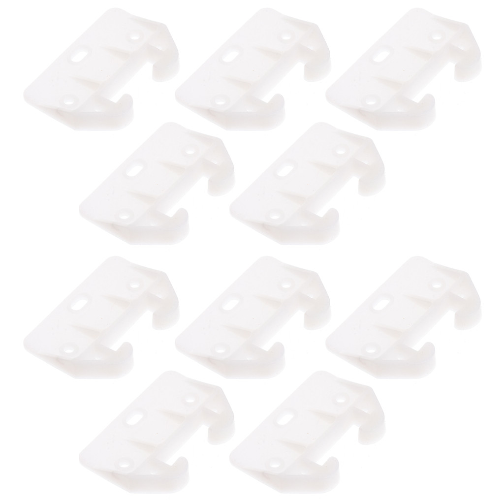 10 Pcs Bedside Table Slide Rail Drawer Parts White Vanity Desk Plastic ...