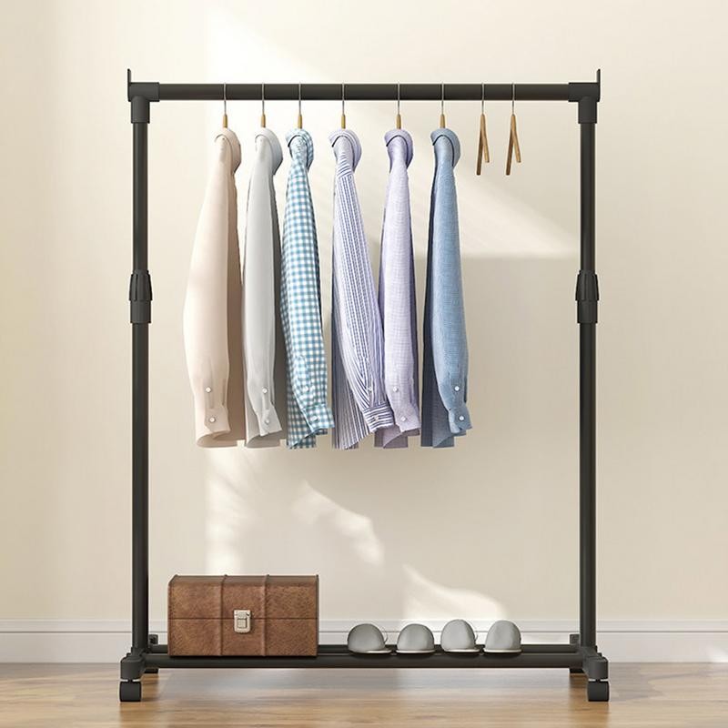 Telescopic Clothes Rack Heavy-Duty Double Pole Lifting Clothes Hanger ...